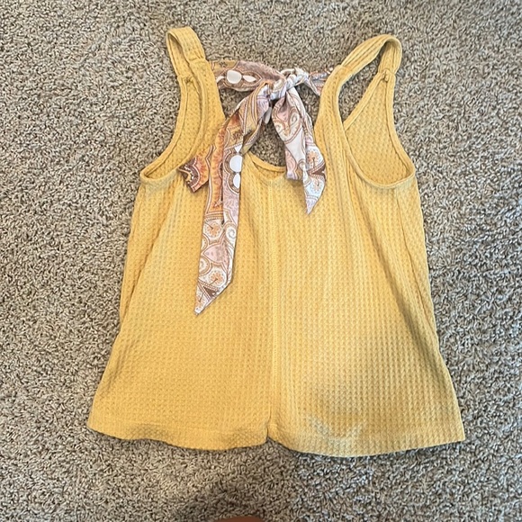 Alya | Tops | Yellow Long Tank Top With Cute Bow In Back | Poshmark